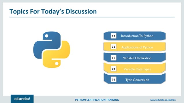 Variables & Data Types In Python | Edureka | PDF