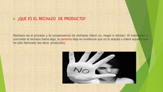 rechazo de producto, cim, fmc,manufactura flexible,y variables de ...