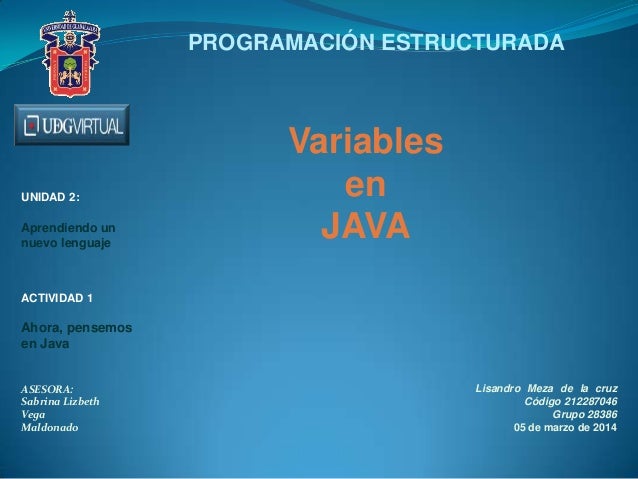 Variables en java 2014