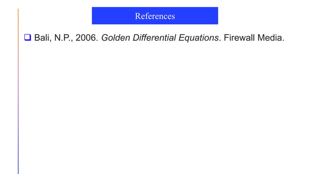 Ordinary Differential Equations Variable Separation Method Ppt