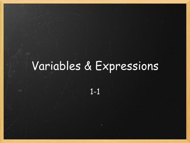Variables expressions | PPT