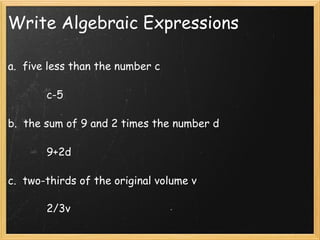Variables expressions | PPT