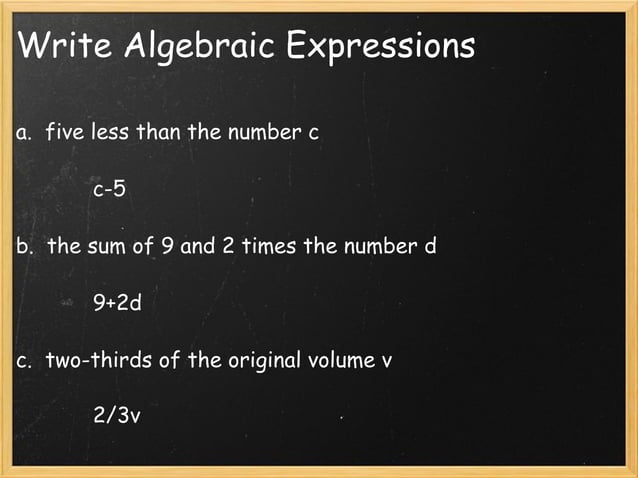 Variables expressions | PPT