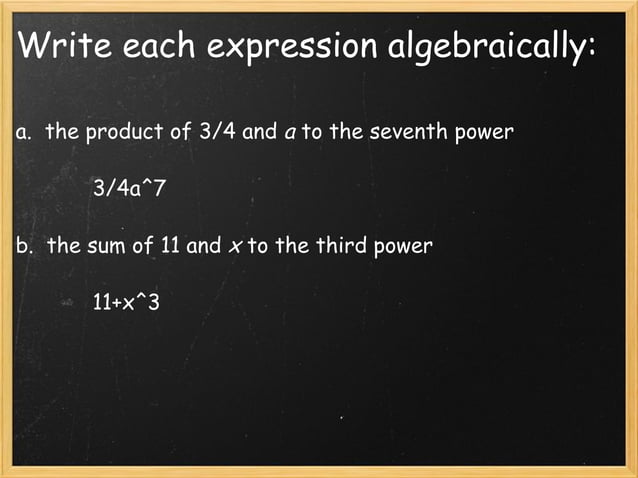 Variables expressions | PPT