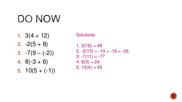 Variables, Expressions, and the Distributive Property