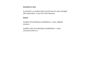 Variables in java.pptx | Programming Languages | Computing