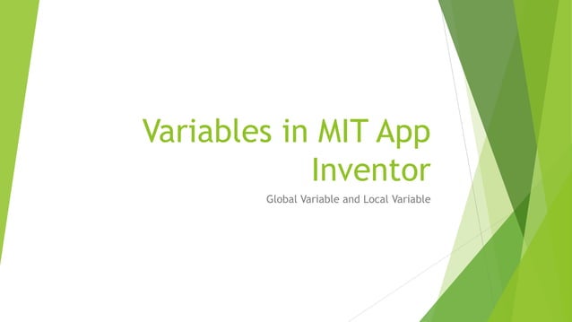 Variables in MIT App Inventor powerpoint | PPT