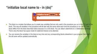 Variables in MIT App Inventor powerpoint | PPT