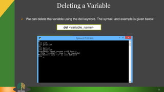 Variables in python | PPTX