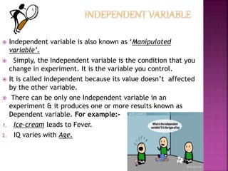 Variables in research | PPT