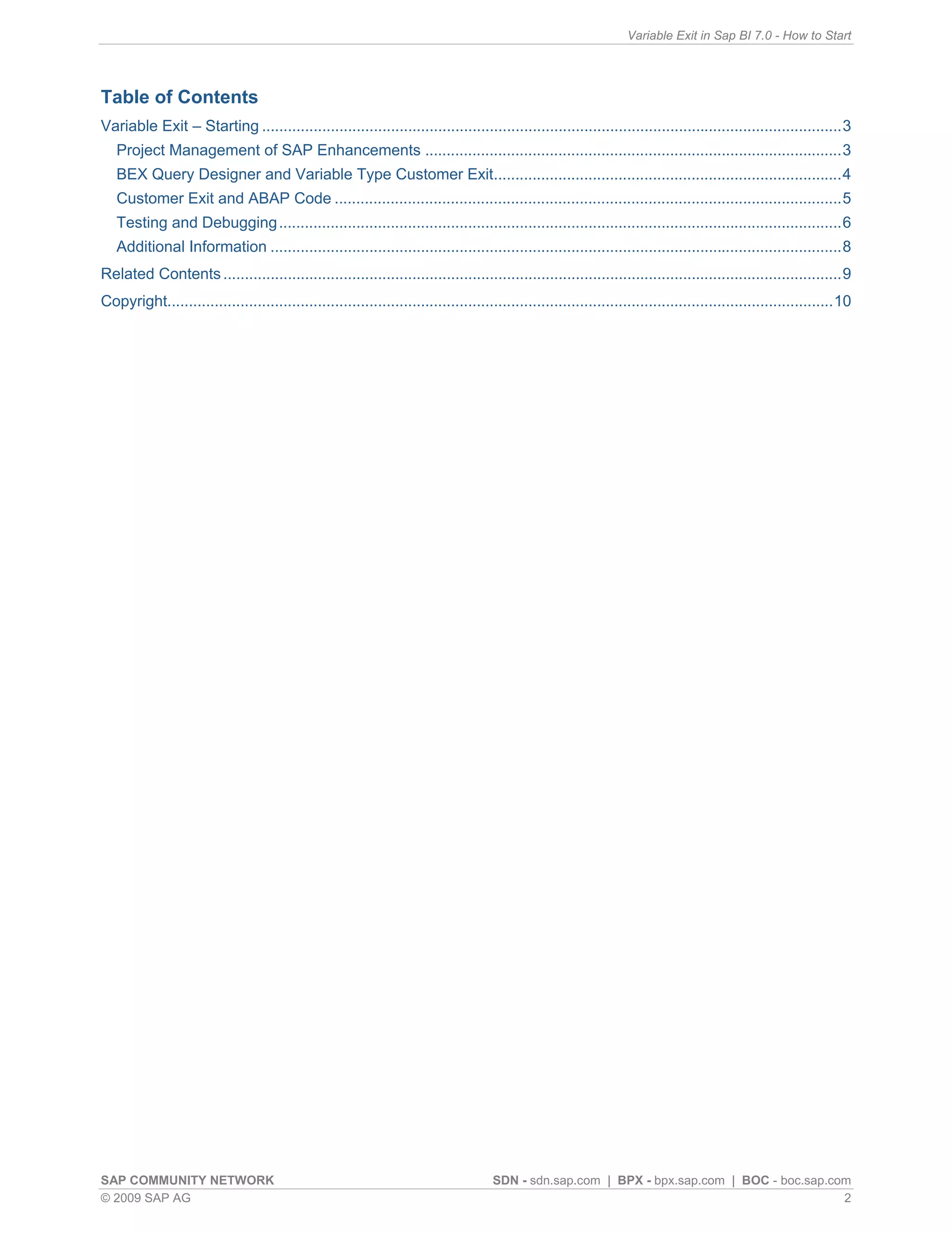 Variables in sap bi | PDF