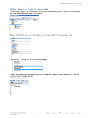 Variables in sap bi | PDF