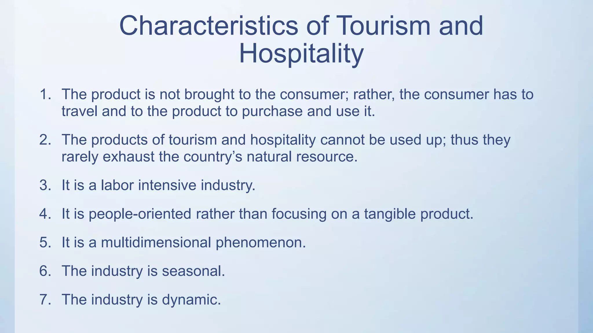 Variables of tourism and hospitality | PPTX