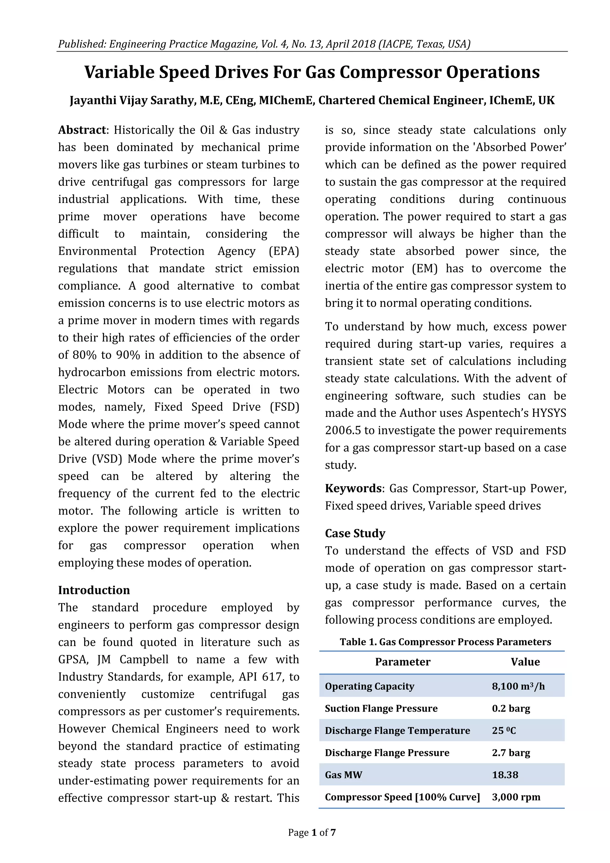 Variable Speed Drives for Gas compressor Operations | PDF