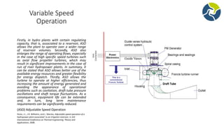 Variable speed operation of hydraulic turbines | PPTX