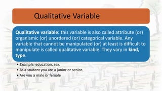 Variables in social science research and its measurement ppt | PPTX