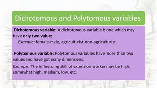 Variables in social science research and its measurement ppt | PPT