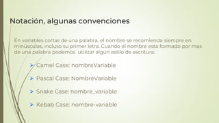 pseint instalacion y declaracion de Variables | PPTX