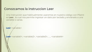 pseint instalacion y declaracion de Variables | PPTX