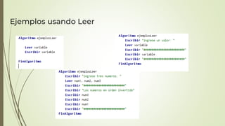 pseint instalacion y declaracion de Variables | PPTX