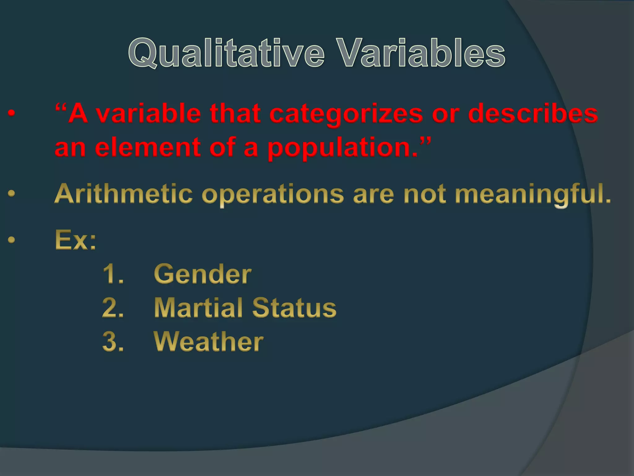Variables statistics | PPTX | Science