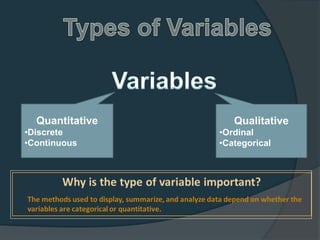 Variables statistics | PPT