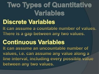 Variables statistics | PPT