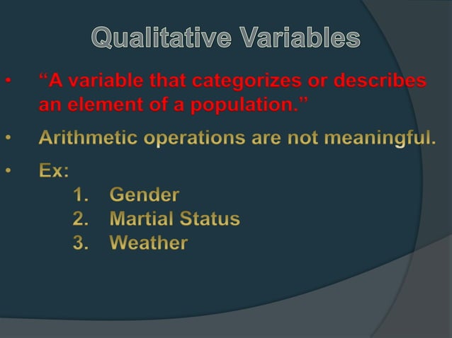 Variables statistics | PPTX | Science