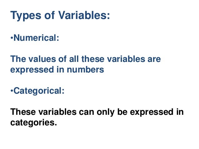 Variables & Studytype