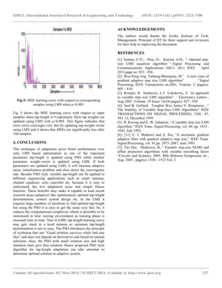 Variable step size of lms algorithem using partical swarm optimization | PDF