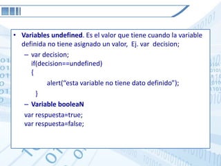 Variables, tipos de datos, operadores | PPTX