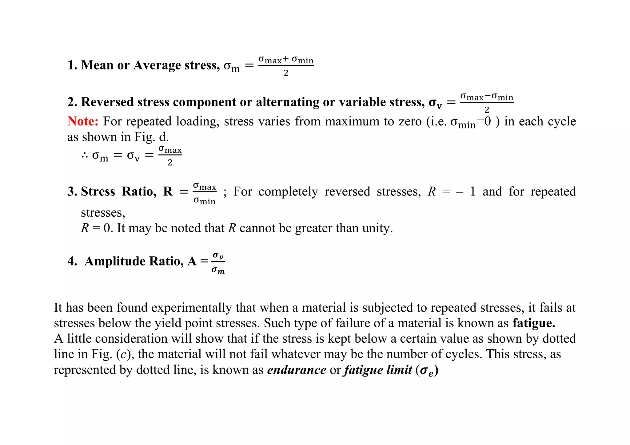 Variable stresses in machine parts | PDF