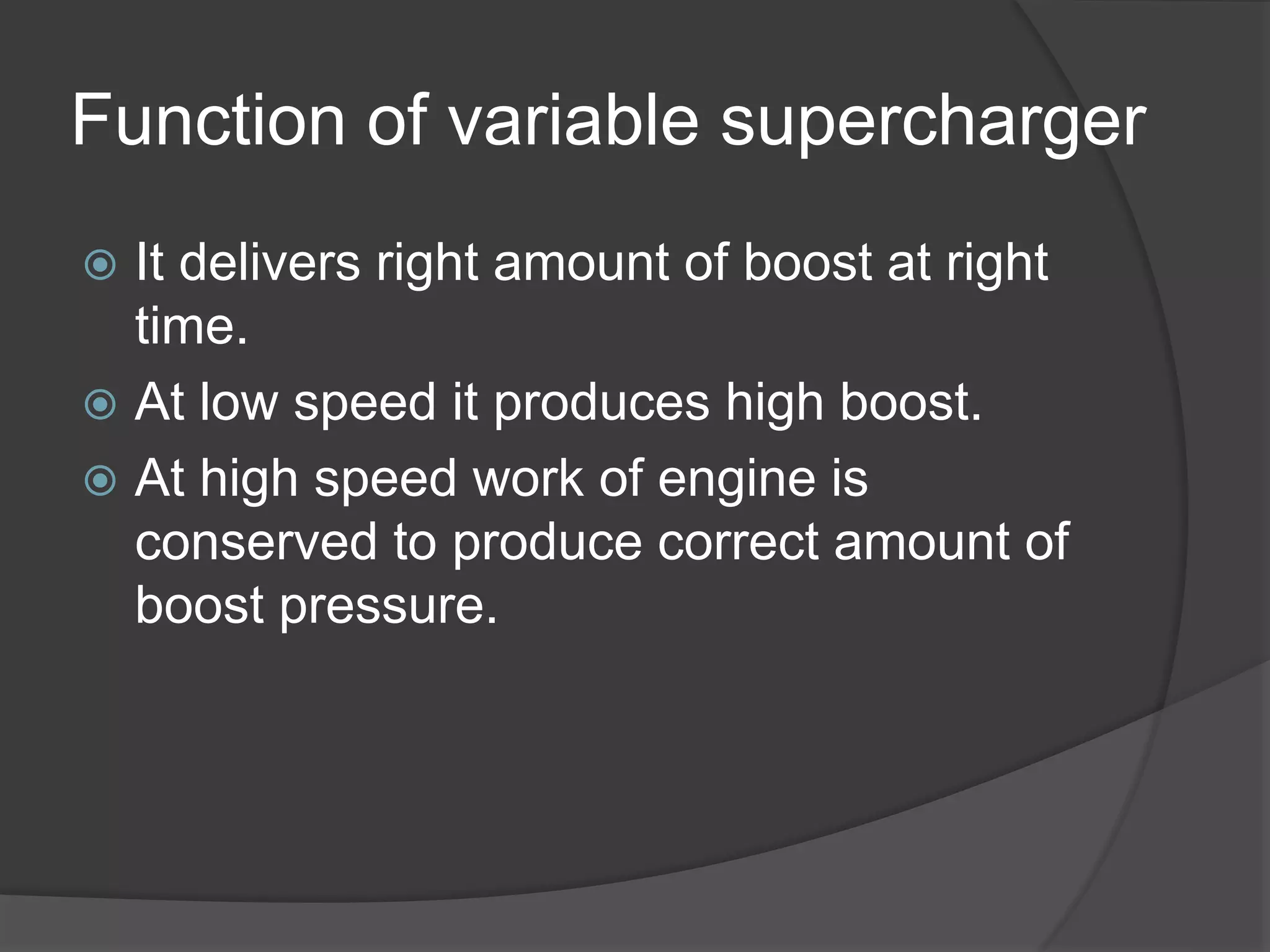 Variable supercharging using cvt | PPTX