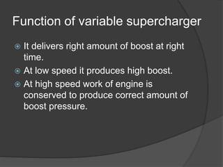 Variable Supercharging Using Cvt Pptx