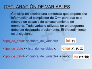 Variables y Constantes en C++ | PPT