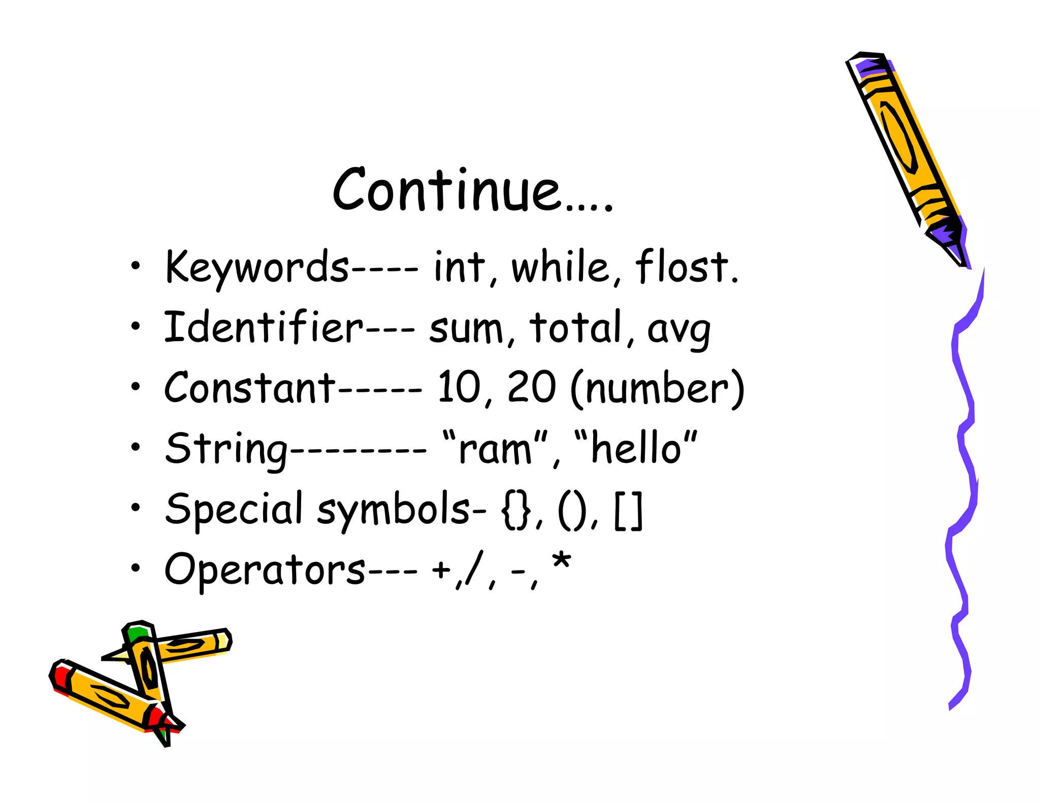 Variable, token, & identifier in c programming | PDF | Programming Languages | Computing