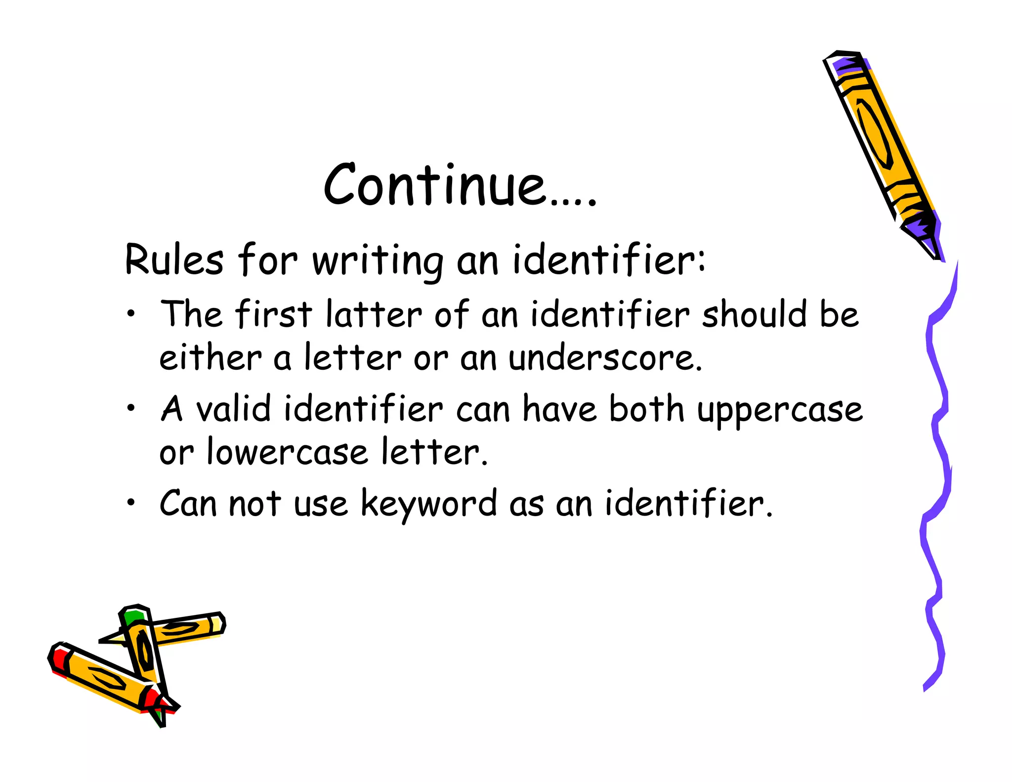 Variable, token, & identifier in c programming | PDF | Programming Languages | Computing