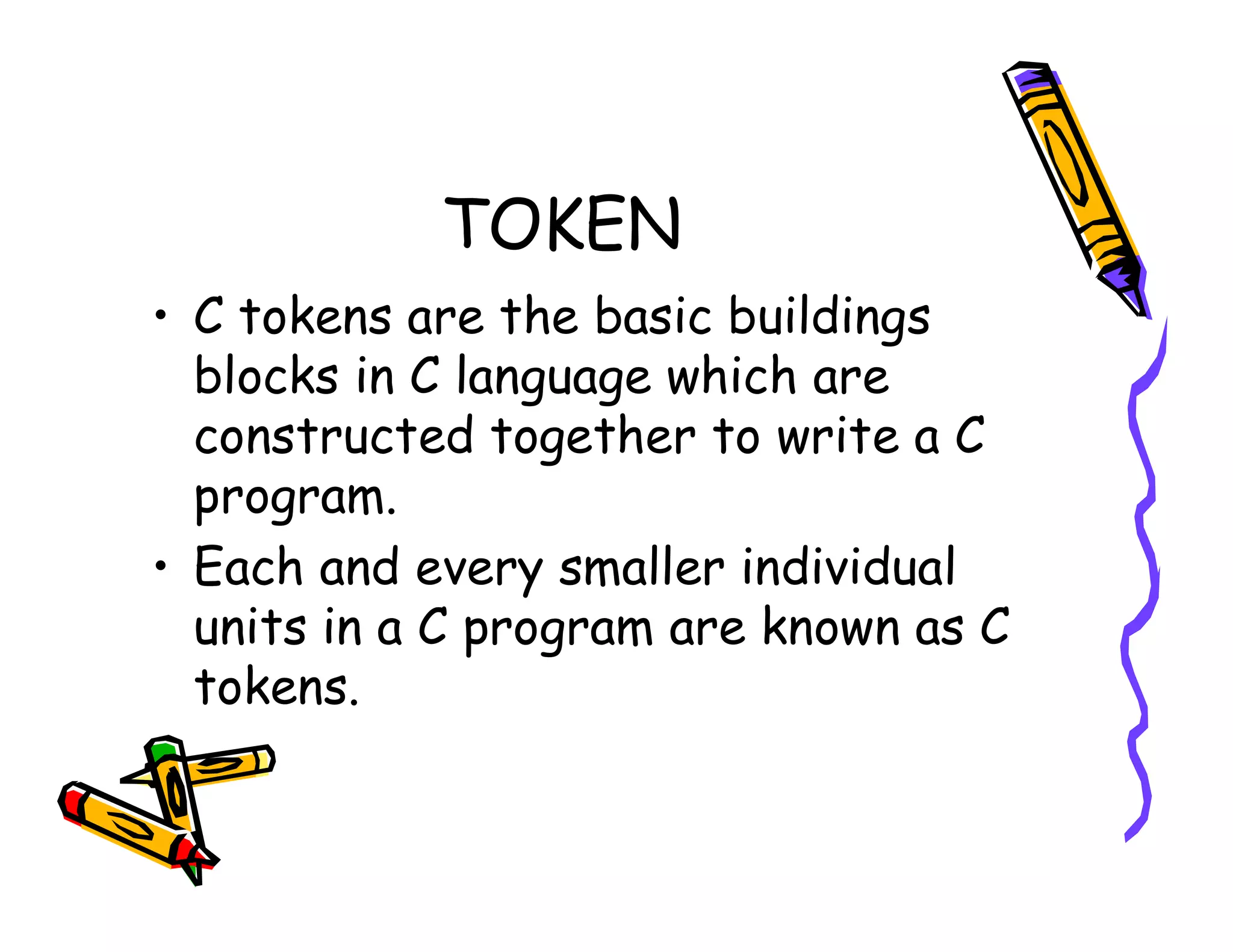 Variable, token, & identifier in c programming | PDF | Programming Languages | Computing