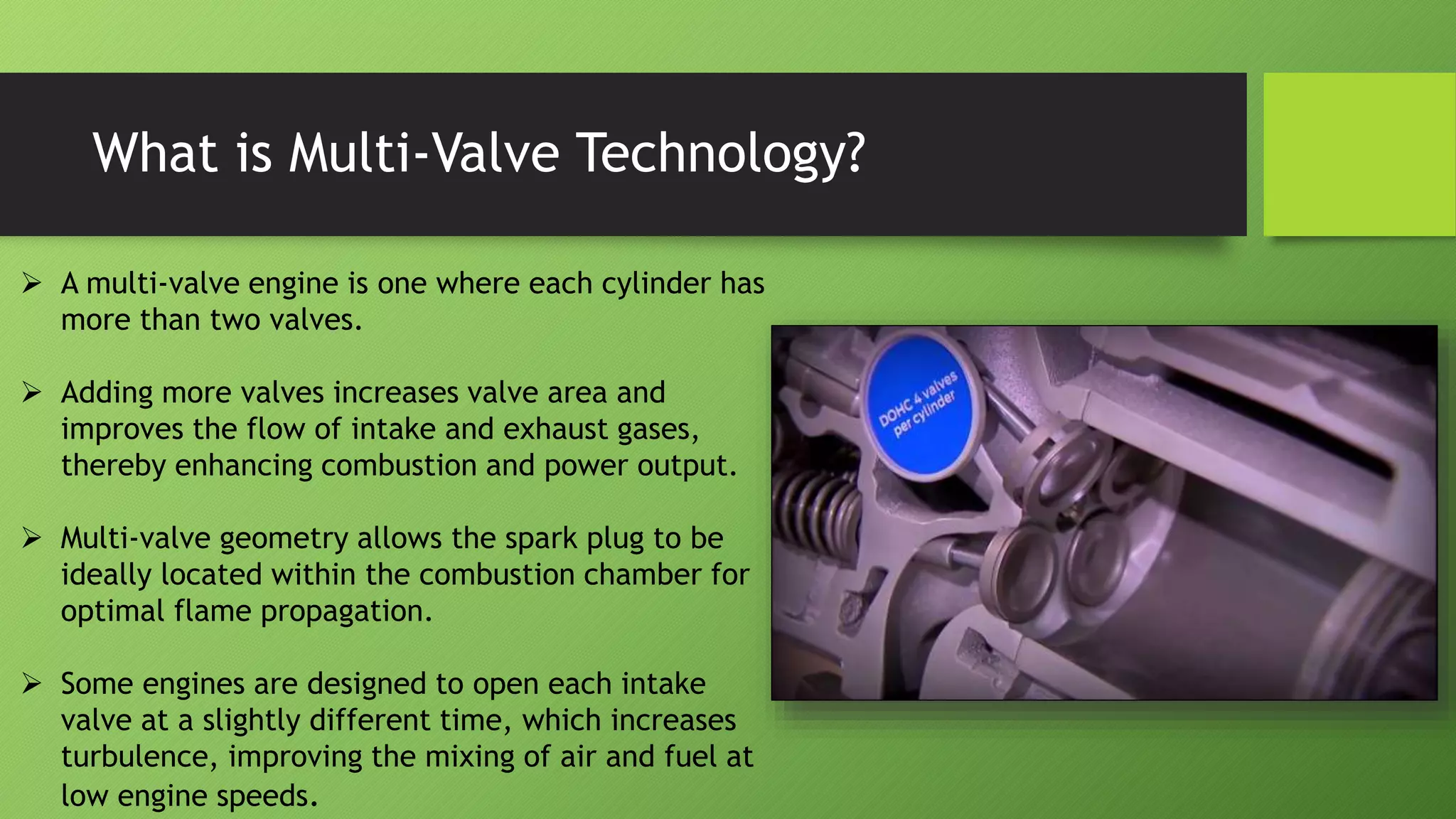 Variable valve timing in internal combustion engine | PPTX