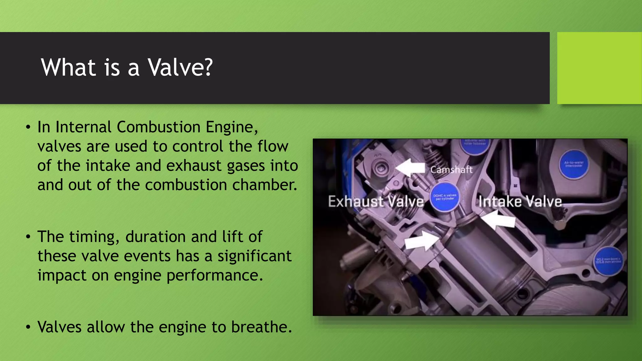 Variable valve timing in internal combustion engine | PPTX