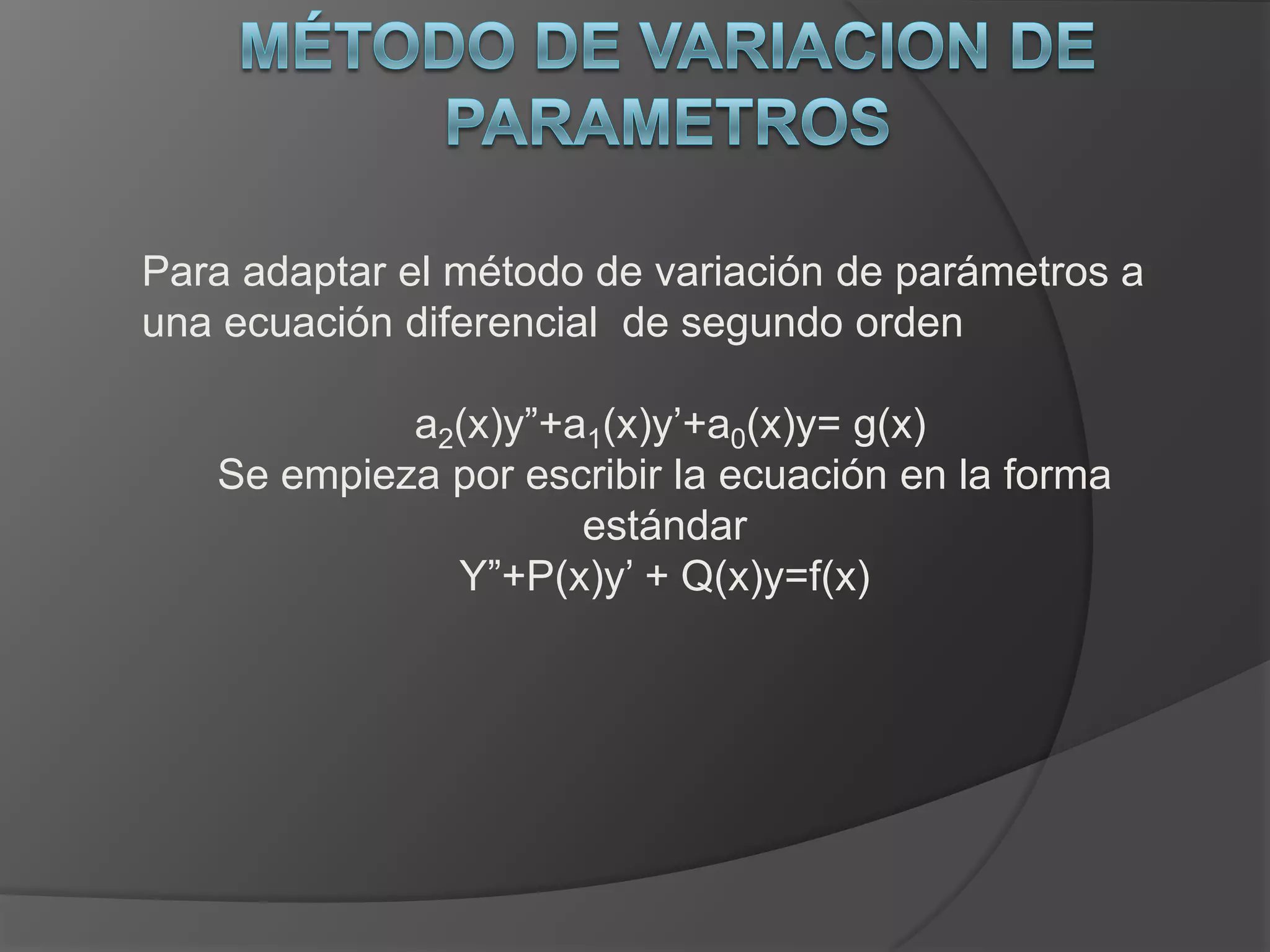 Variacion De Parametros | PPT
