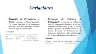 Variaciones de los costos indirectos de fabricación | PPTX
