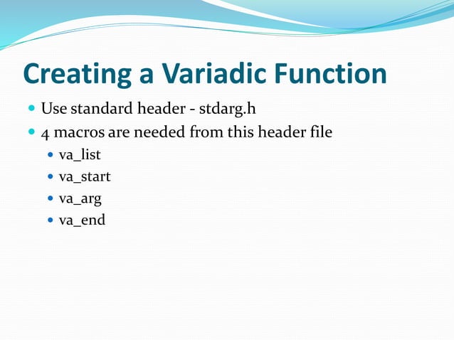 Variadic functions | PPTX