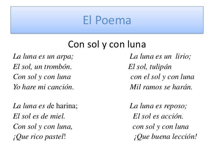 Poema del sol para niños - Imagui