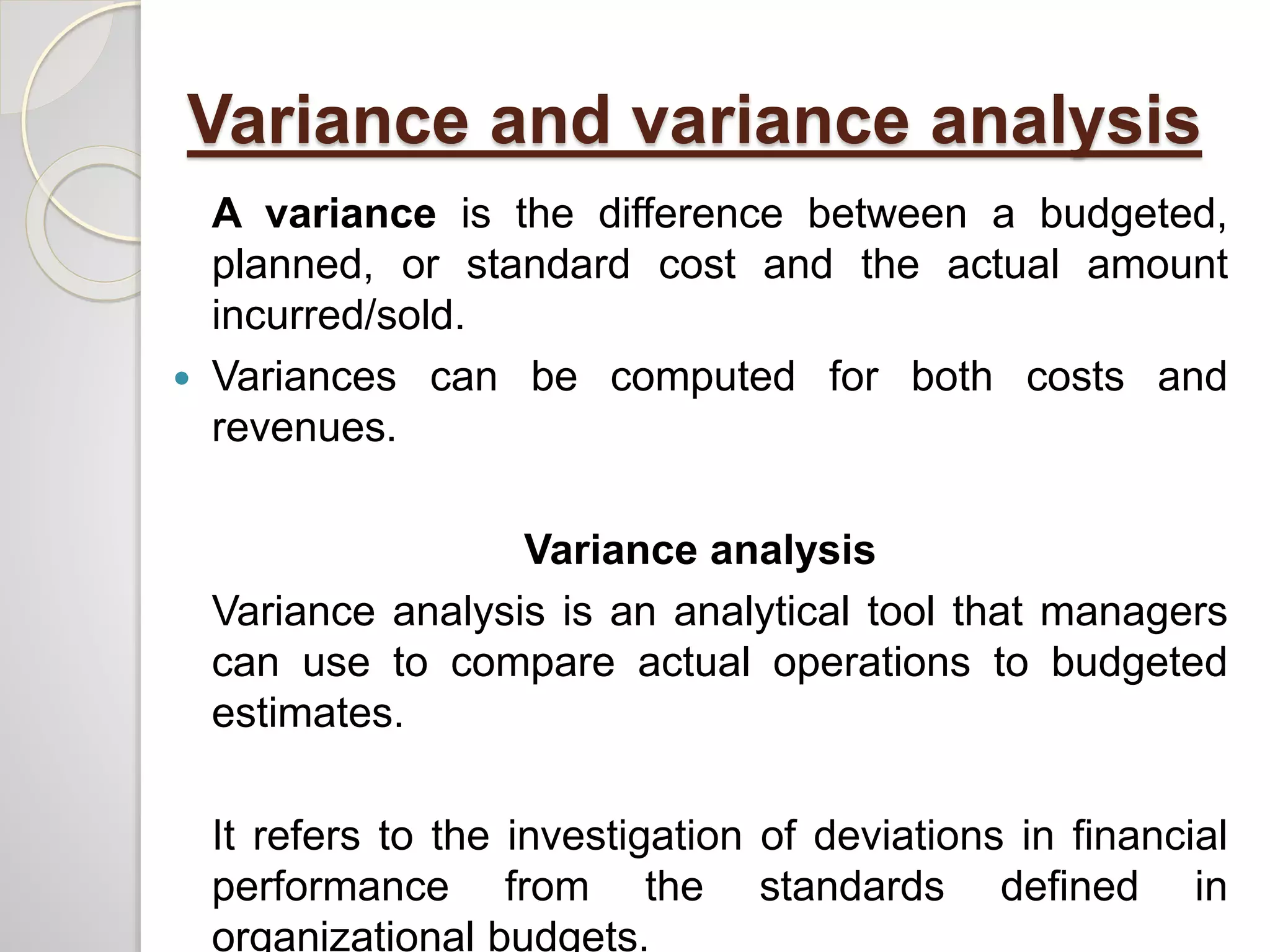 Variance Analysis | PPTX