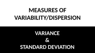 VARIANCE AND STANDARD DEVIATION Statistics | PPT