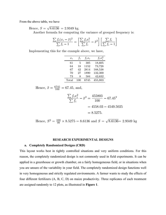 Variance And Standard Deviation Calculation Pdf