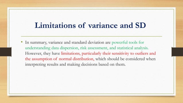 Variance And Standard Deviation In Biostatistics Pptx Ppt