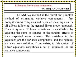 Variance component analysis by paravayya c pujeri | PPTX