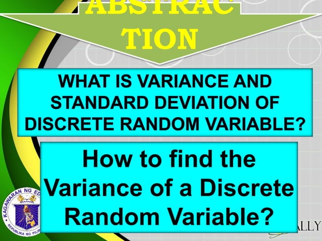 VARIANCE OF DISCRETE RANDOM VARIABLE.pptx